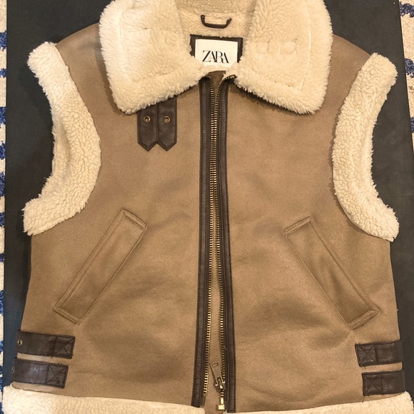 Zara | Jackets & Coats | Combination Fleece Vest Zara | Poshmark